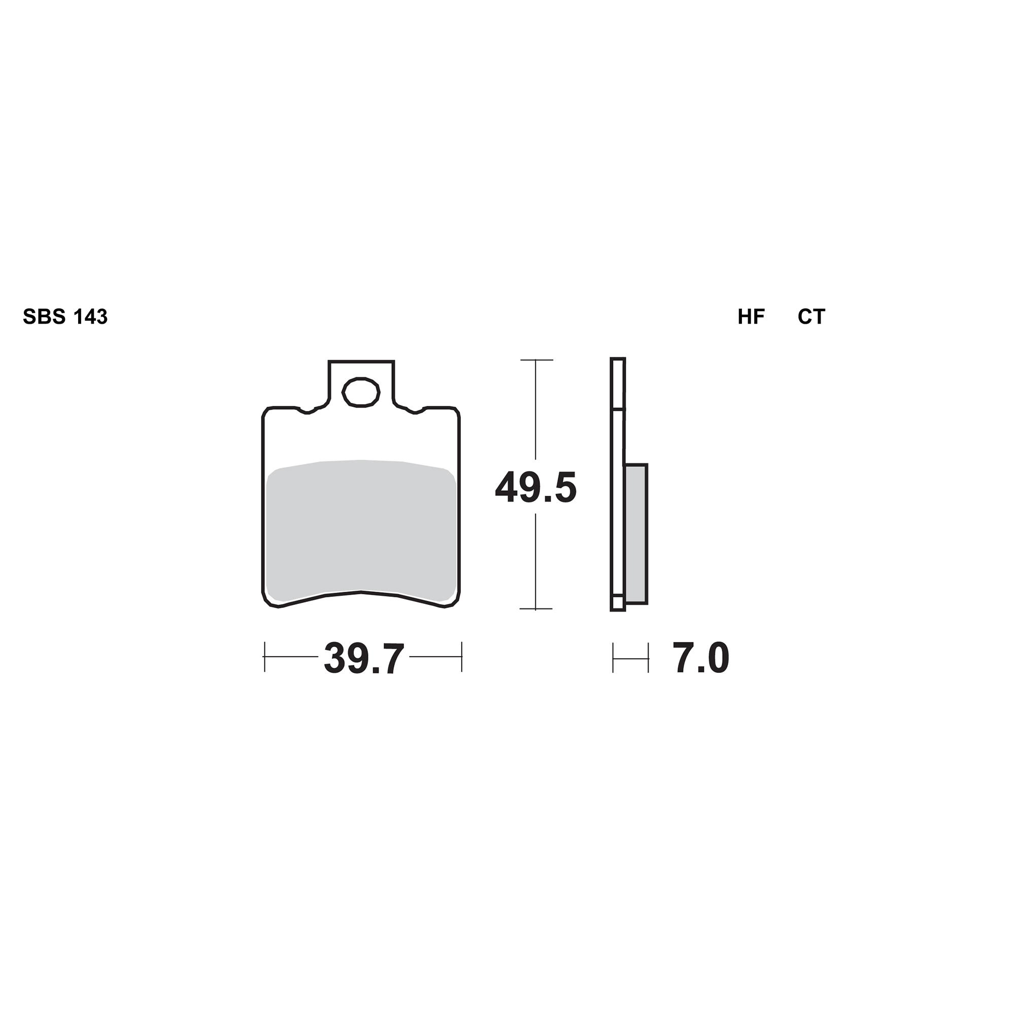 SBS front brake pads HF scooter serie for GILERA TYPHOON 50 1993-2000