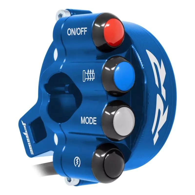 Comando Gas Jetprime con Pulsantiera Integrata Blu Racing con Logo per ...